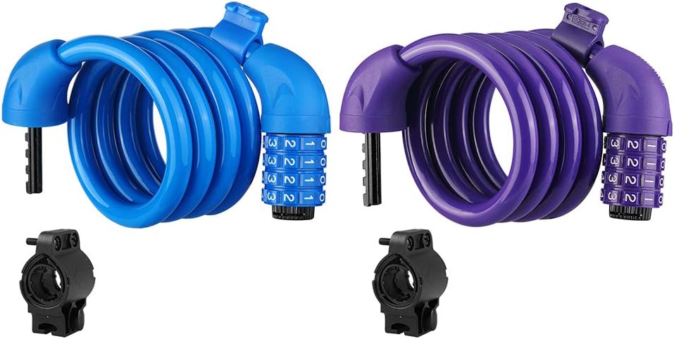 Amazon.com : Titanker Bike Lock, 2-Pack Bike Locks Cable 4 feet Coiled ...