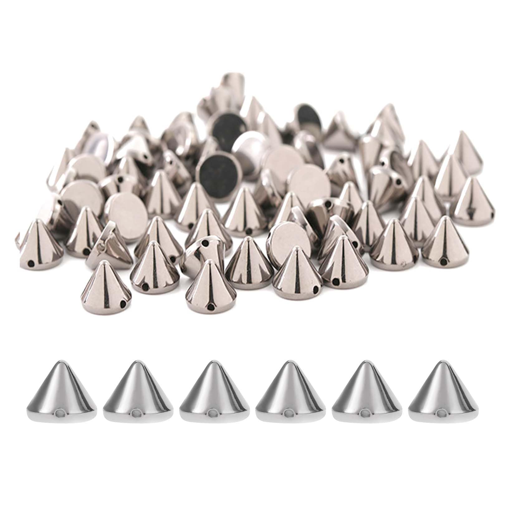 50 Pcs Cone Spikes, Acrylic Bullet Spike Cone Studs, Silver Cone ...