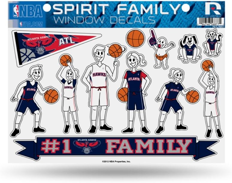 Amazon.com: NBA Licensed Atlanta Hawks #1 Fan Family Window Stickers ...