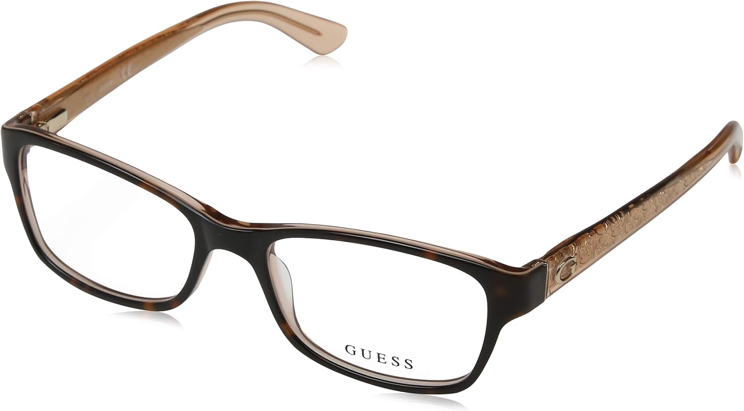 Amazon.com: Guess frame (GU-2591 056) Acetate Havana - Transparent Pink ...