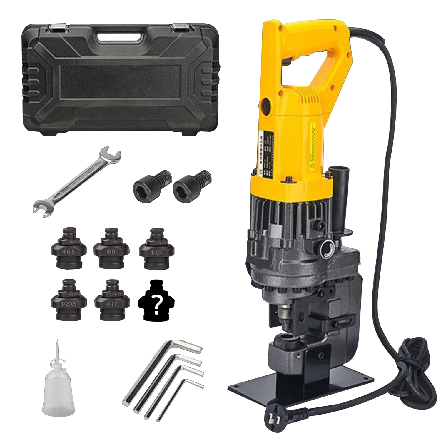 Ezcasch Electric Hydraulic Punch 1300W Metal Hole Puncher, 110V Steel ...