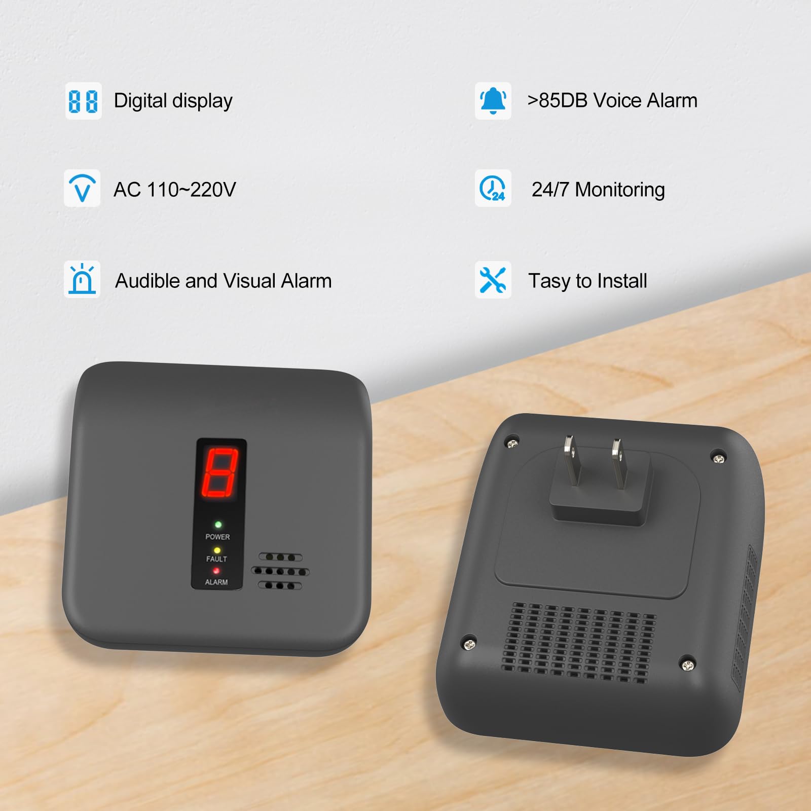Snapklik.com : Natural Gas Detector,Y401 Plug In Gas Leak Detector ...