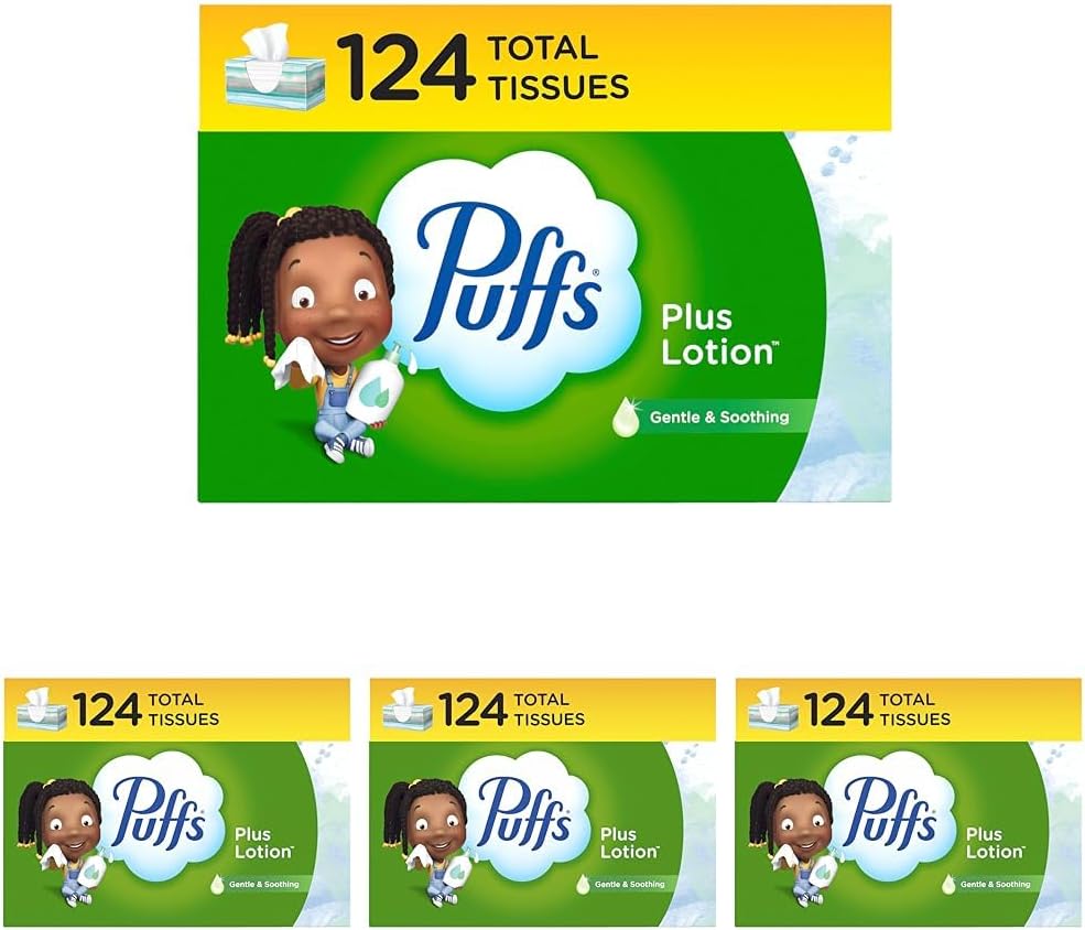 Amazon.com: Puffs Plus Lotion Facial Tissue, 1 Family Box, 124 Tissues ...