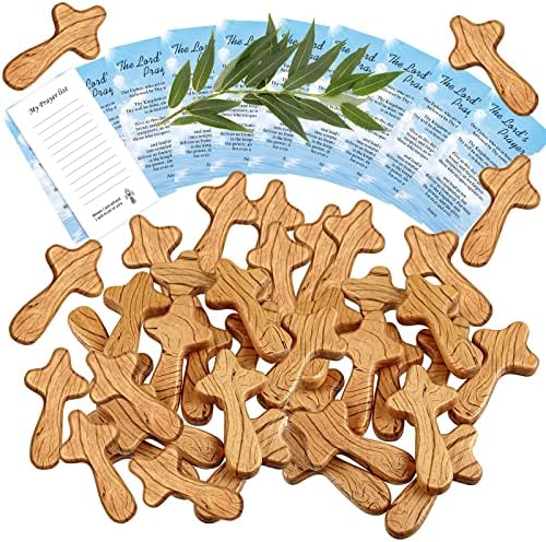 Amazon.com: Tatuo 25 Sets Small Hand Held Wood Clinging Cross with ...