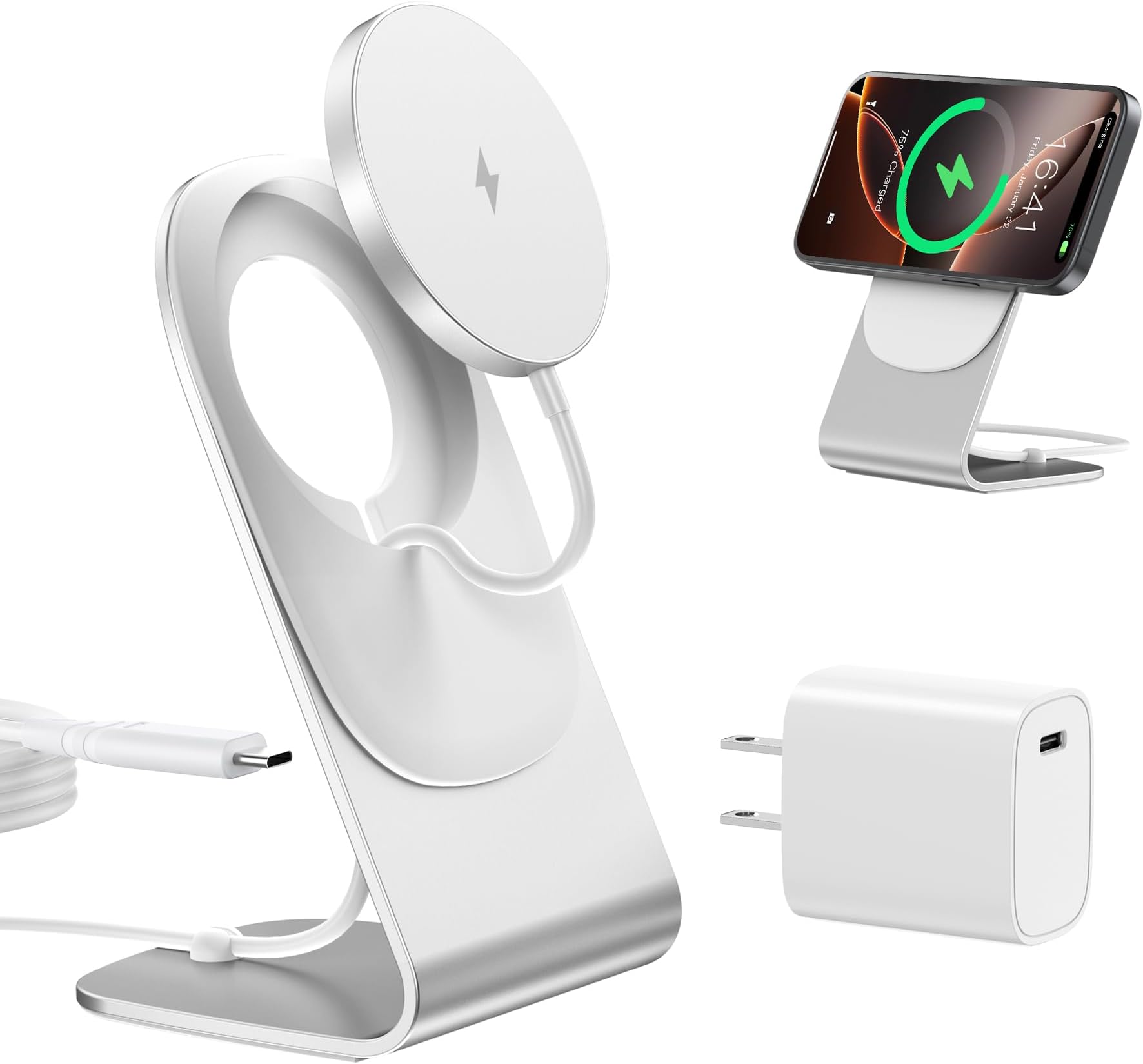 Amazon.com: Mag-Safe Charger Stand for iPhone 16 (with 20W Adapter, 5Ft ...