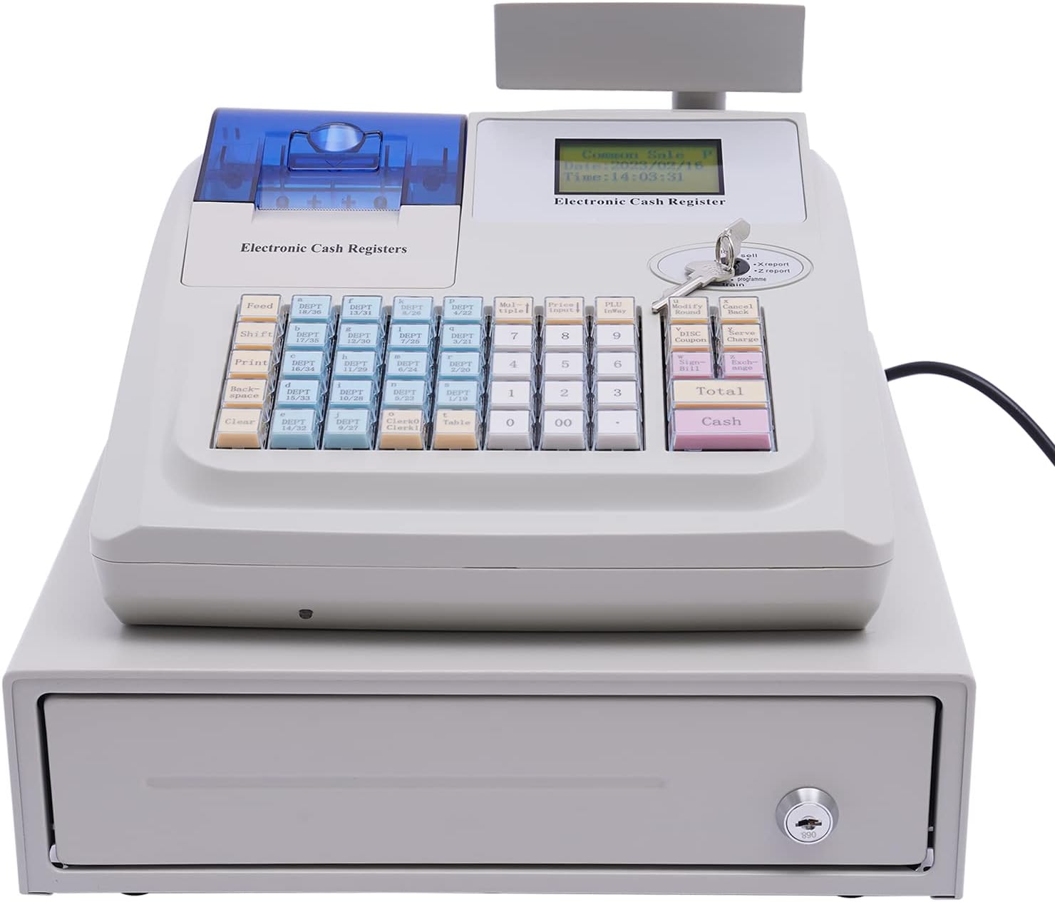 Amazon.com: Small Business Electronic Cash Register 3000U Thermal Cash ...
