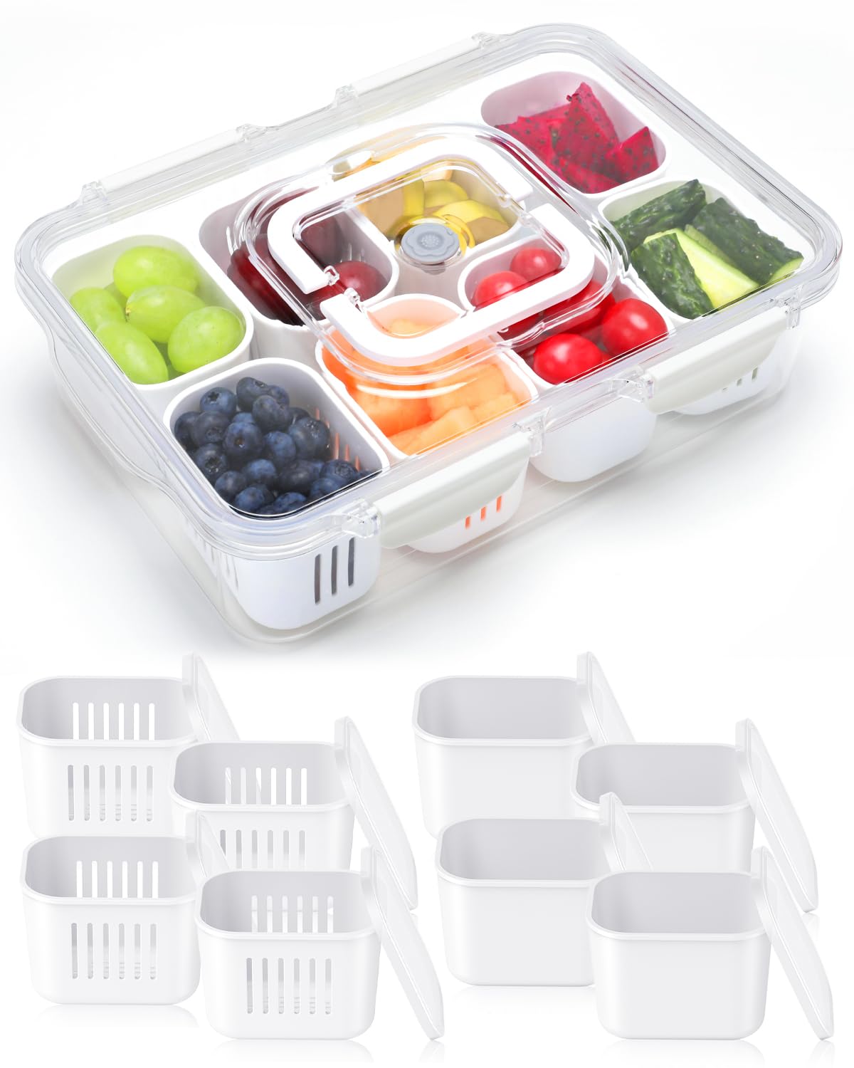 Amazon.com | Villabliss Snackle Box Container - Divided Snack Serving ...