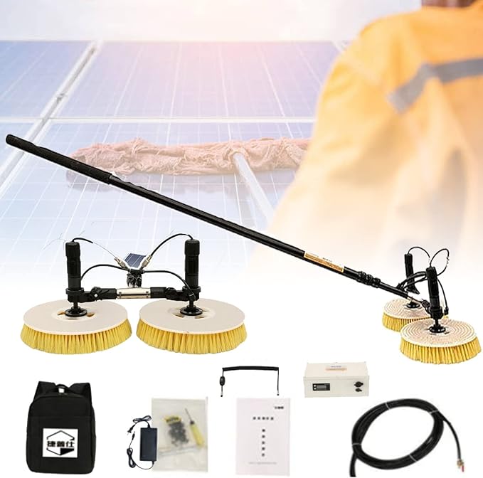 Amazon.com: Double Head Automatic Solar Panel Cleaning Brush, Outdoor ...