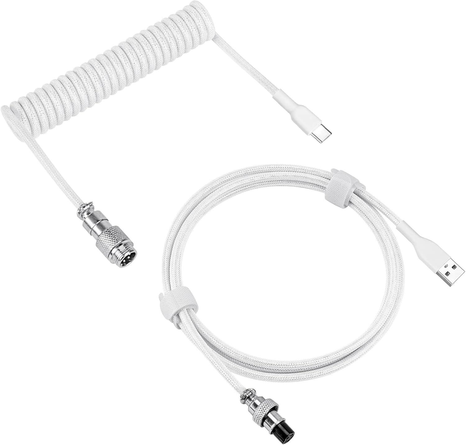 Geekria Coiled USB-C Gaming Keyboard Cable with Aviator Connector, 5 ...