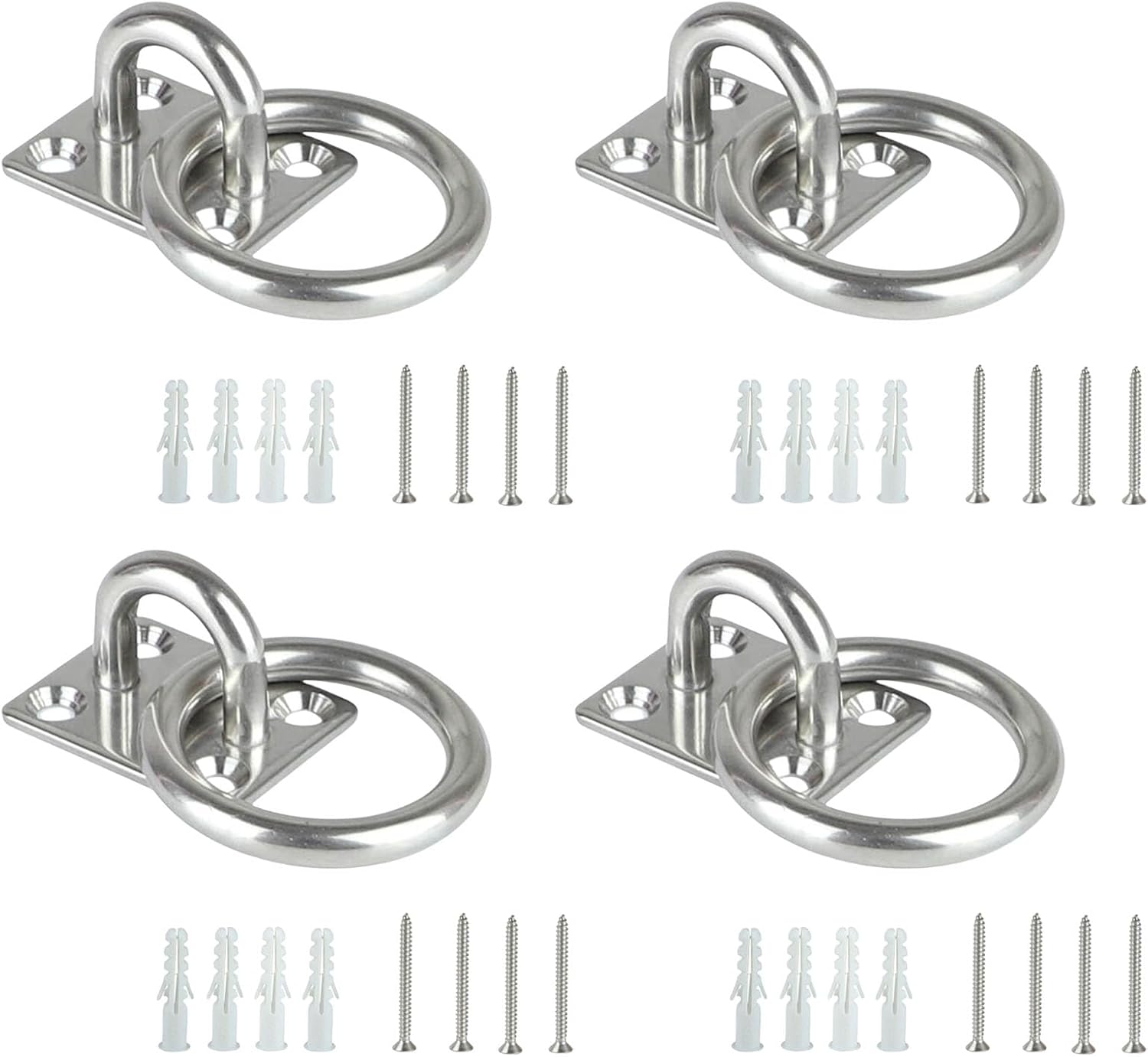 4Pcs Ogen Plaat Met Ringen Vierkante Vaste Gespen Gelaste Seat Rvs ...