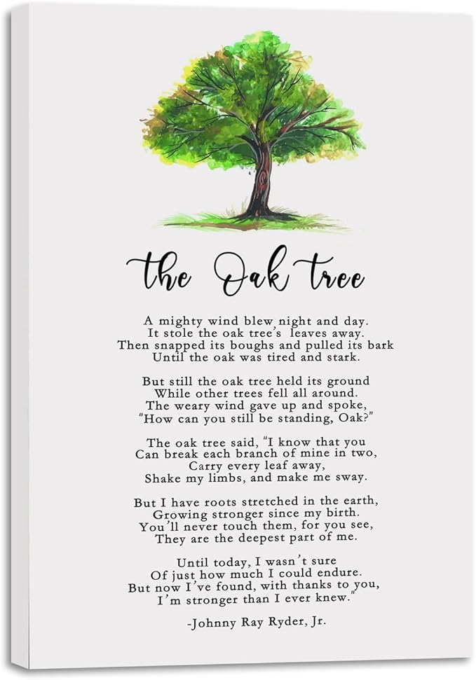 Amazon.com: The Oak Tree Poem Wall Art, The Oak Tree Poem Canvas Print ...