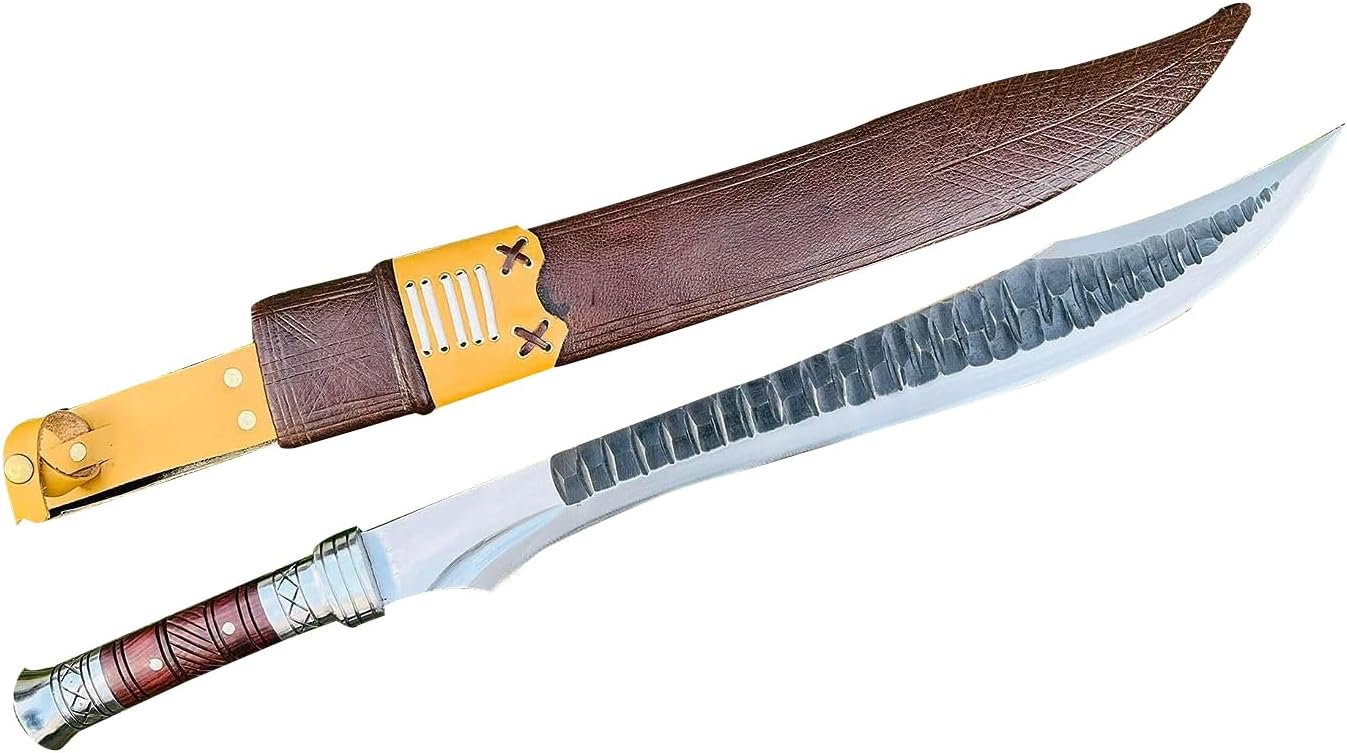 EGKH-21 inches Blade Tiger Katle Scimitar Sword-Hand Foged-Real Working Sword-Tempered Leaf ...