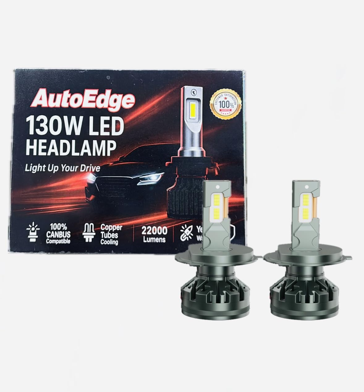 AutoEdge, LED headlamp bulb 130W(H4/H19), Super Bright Light, Very Easy ...