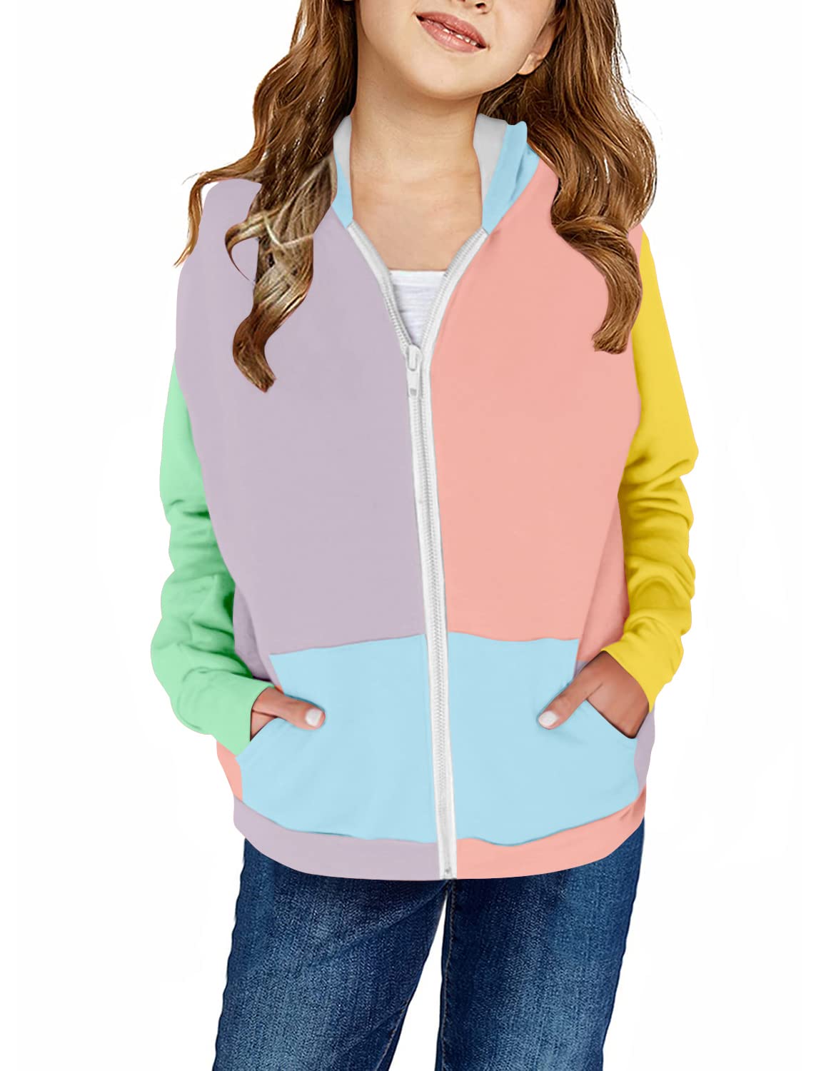 storeofbaby Girls Zip Up Hoodie Long Sleeve Casual Sweatshirts Jacket ...