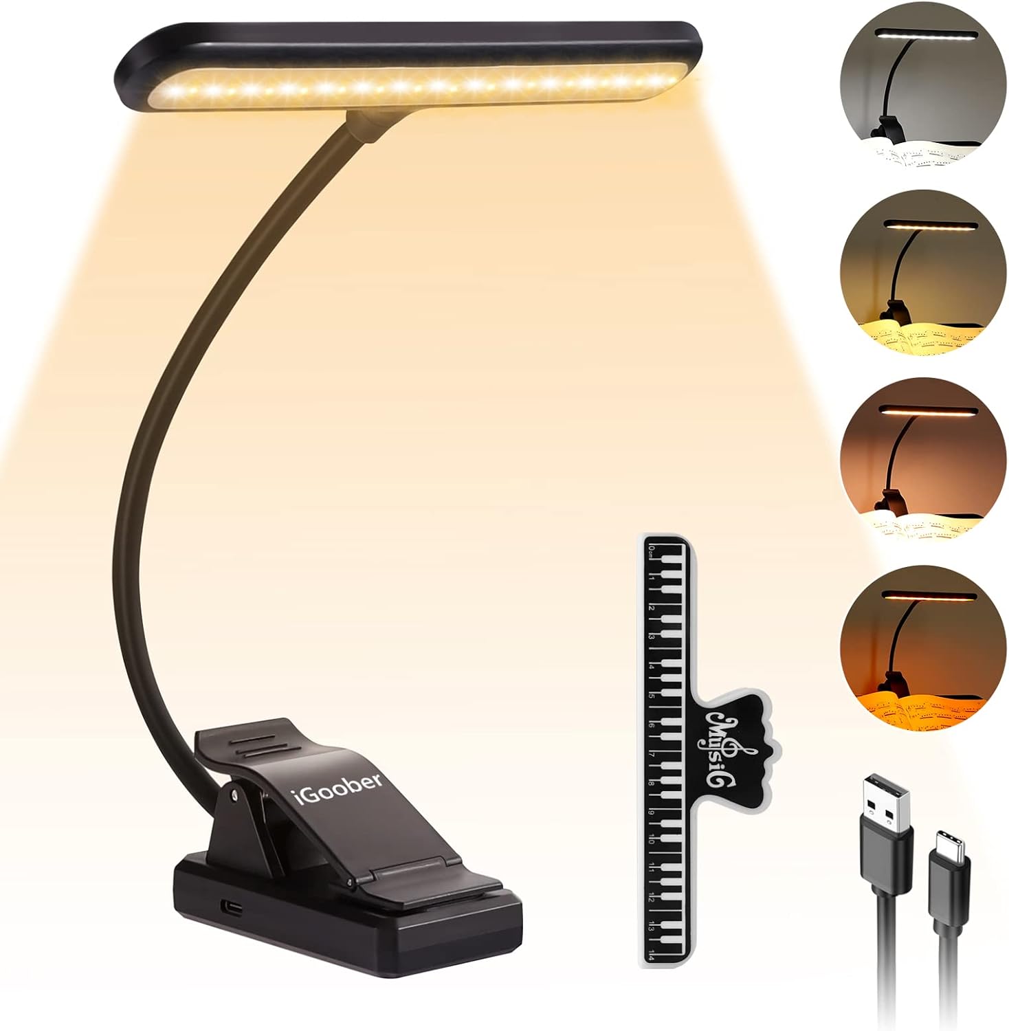 iGoober Music Stand Light Clip on Piano Lights, 28 LED Professional ...