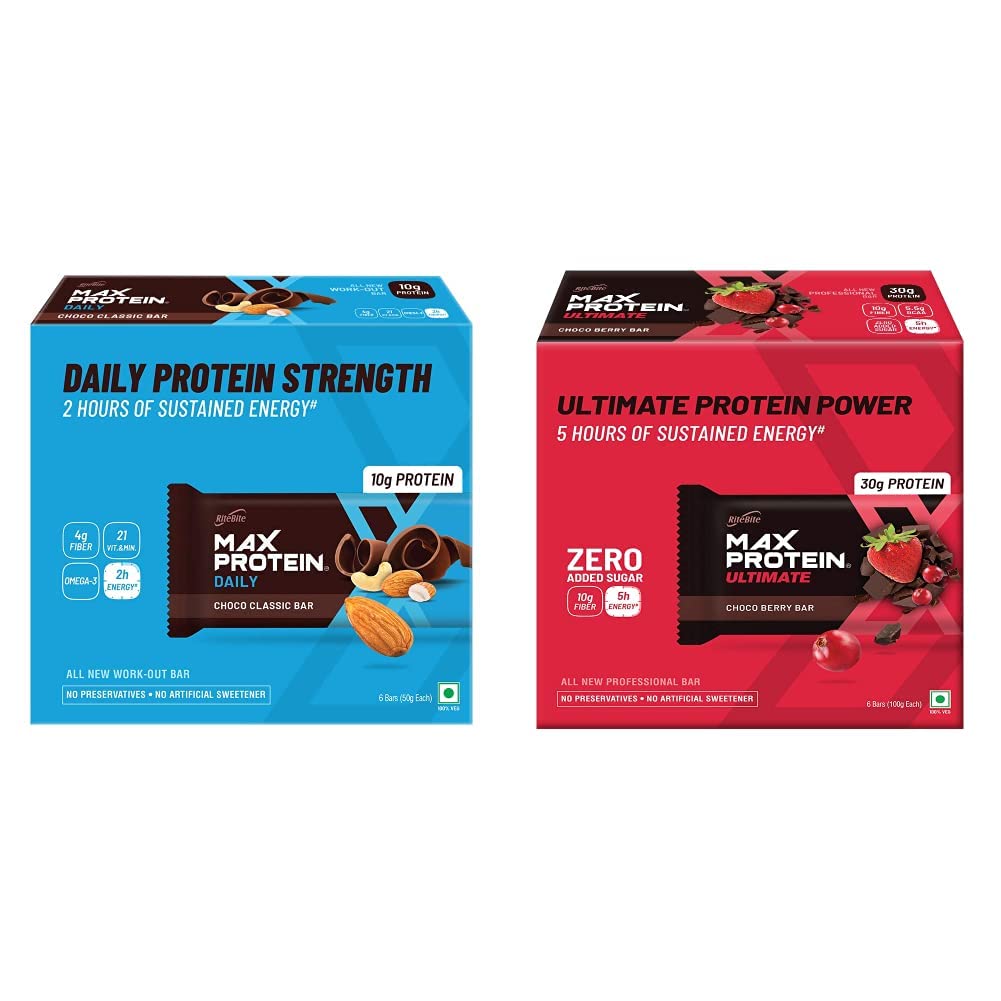 Buy Ritebite Max Protein Daily Choco Classic Bars 300g & RiteBite Max ...