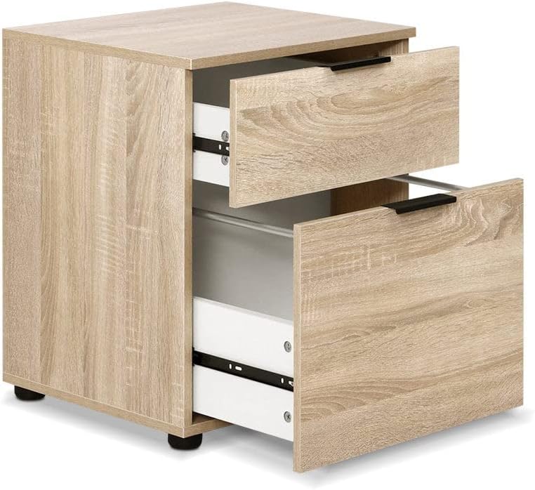 Artiss 2 Drawers Filing Cabinet, Chest of Drawer Desk File Storage ...