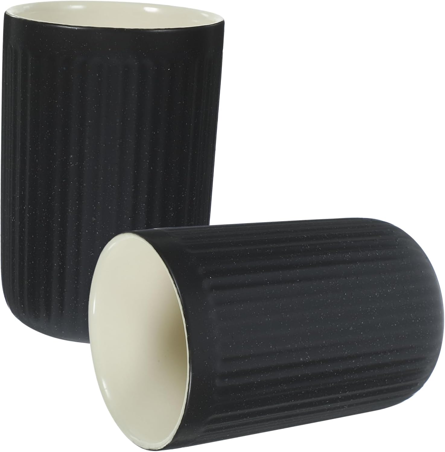Amazon.co.jp: 2pcs Retro Ceramic Cup Water Drink Cup Brush Container ...
