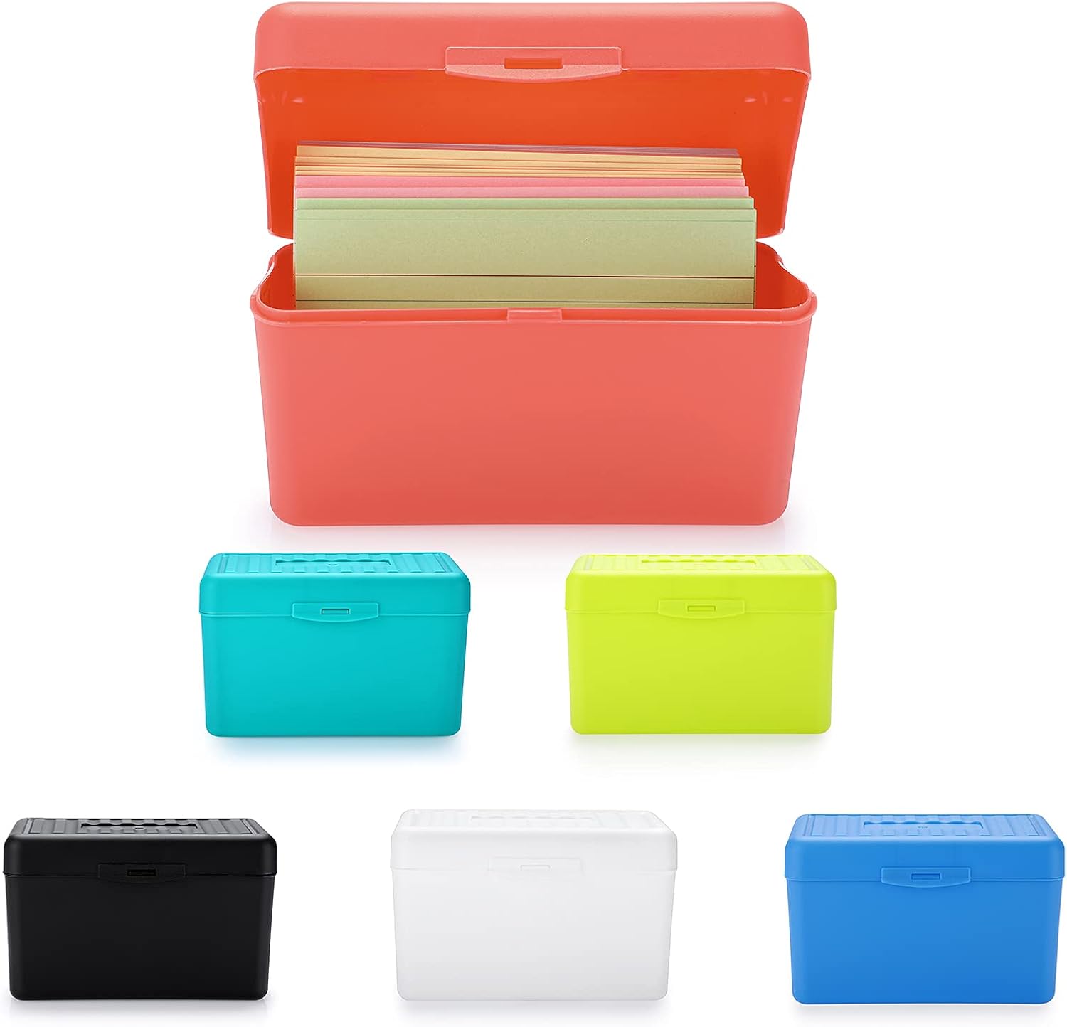 Amazon.com: BTSKY 6 Pack 3 x 5 inch Index Card Box - Index Card Holder ...