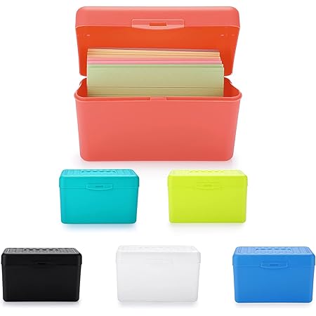 Amazon.com: Index Card Holder 3 x 5 Index Card Case Holds up to 250 ...