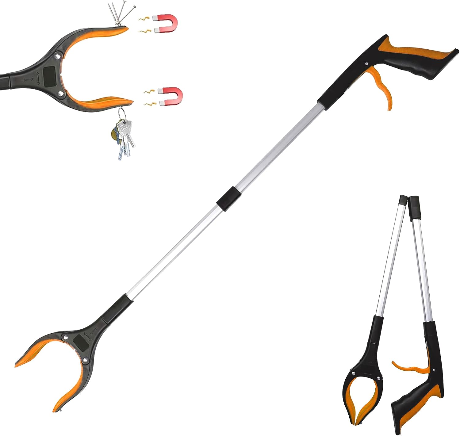 84cm Long Foldable Litter Pickers Grabber Stick, Helping Hand Grabber ...