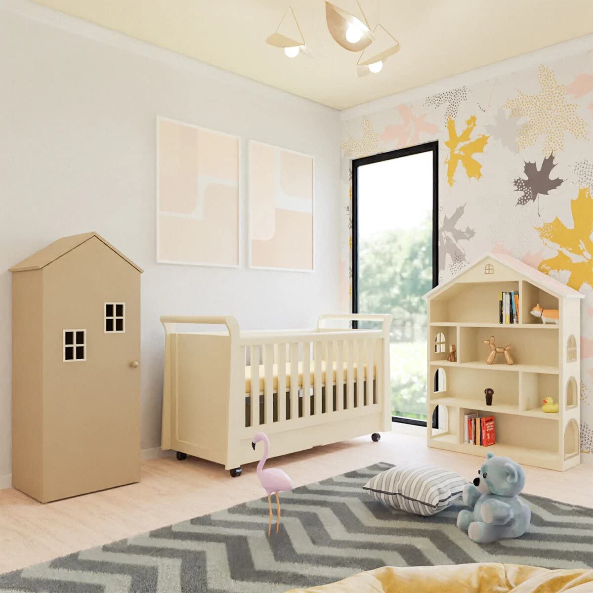 TBS Dove Theme Cot Set for Baby| (Cot/Book Shelf/Almirah) | Finish ...