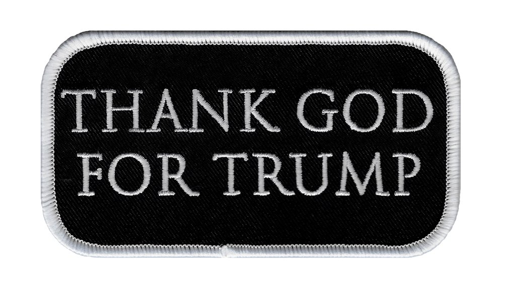 Amazon.com: Thank God for Donald Trump Biker Patch Iron-On Embroidered ...