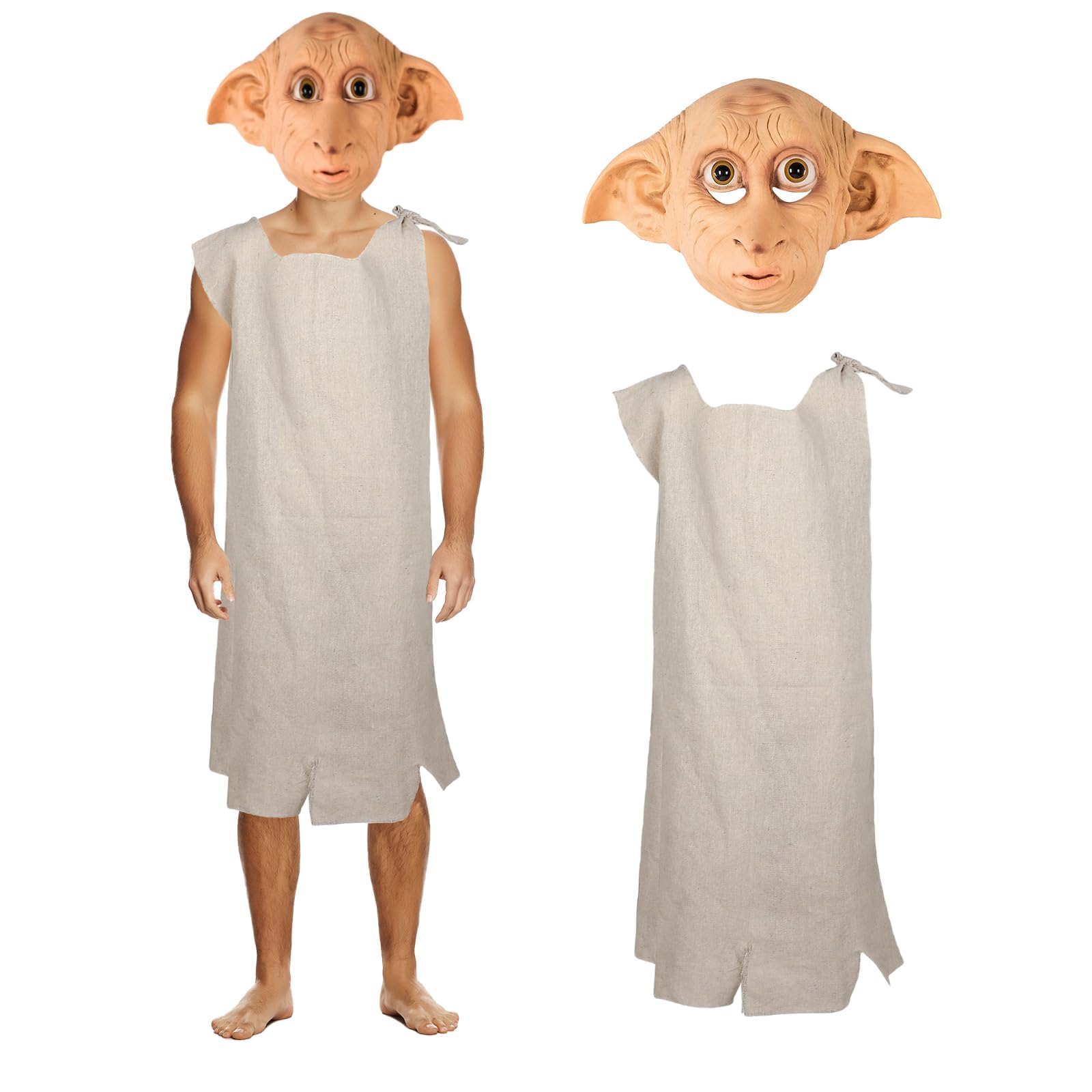 SINSEN Dobby Costume Mask for Adults Halloween Latex House Elf Dobby ...