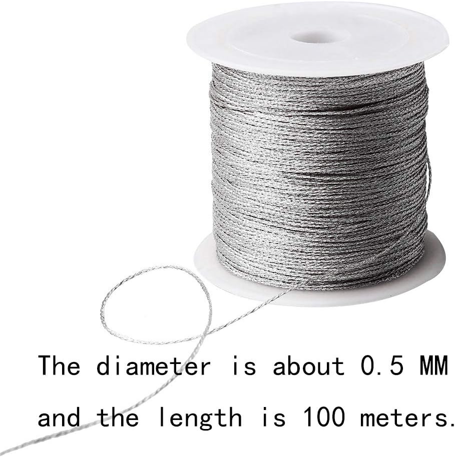 kuou 2 Rolls Tinsel String, 109 Yards/328 Feets Metallic Silver String ...