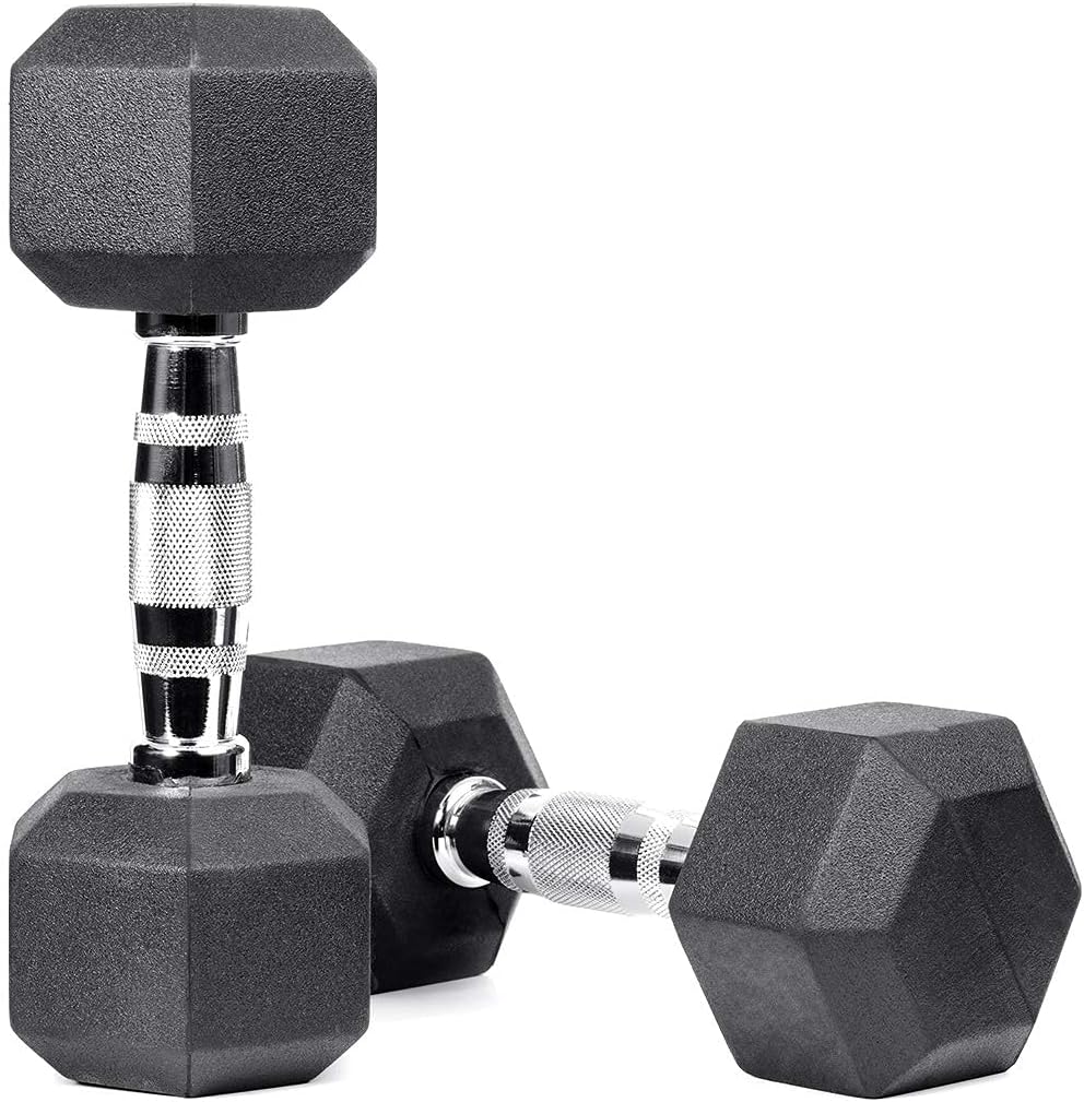 OZFIT 10kg CAP Barbell Coated Hex Dumbbells, Set of 2 Heavy Duty ...