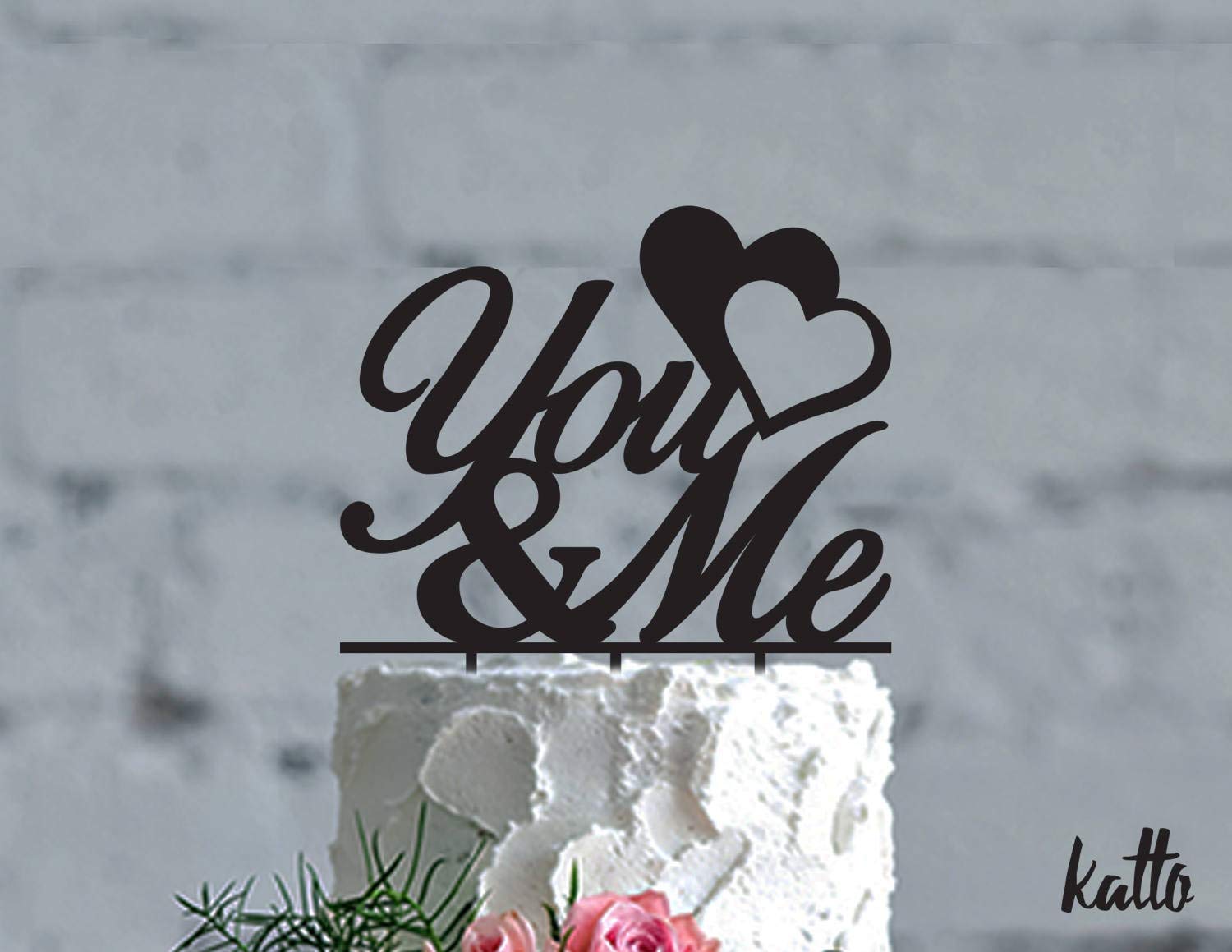 Cheyan Heart Cake Topper Love Cake Topper Romantic Cake Topper ...