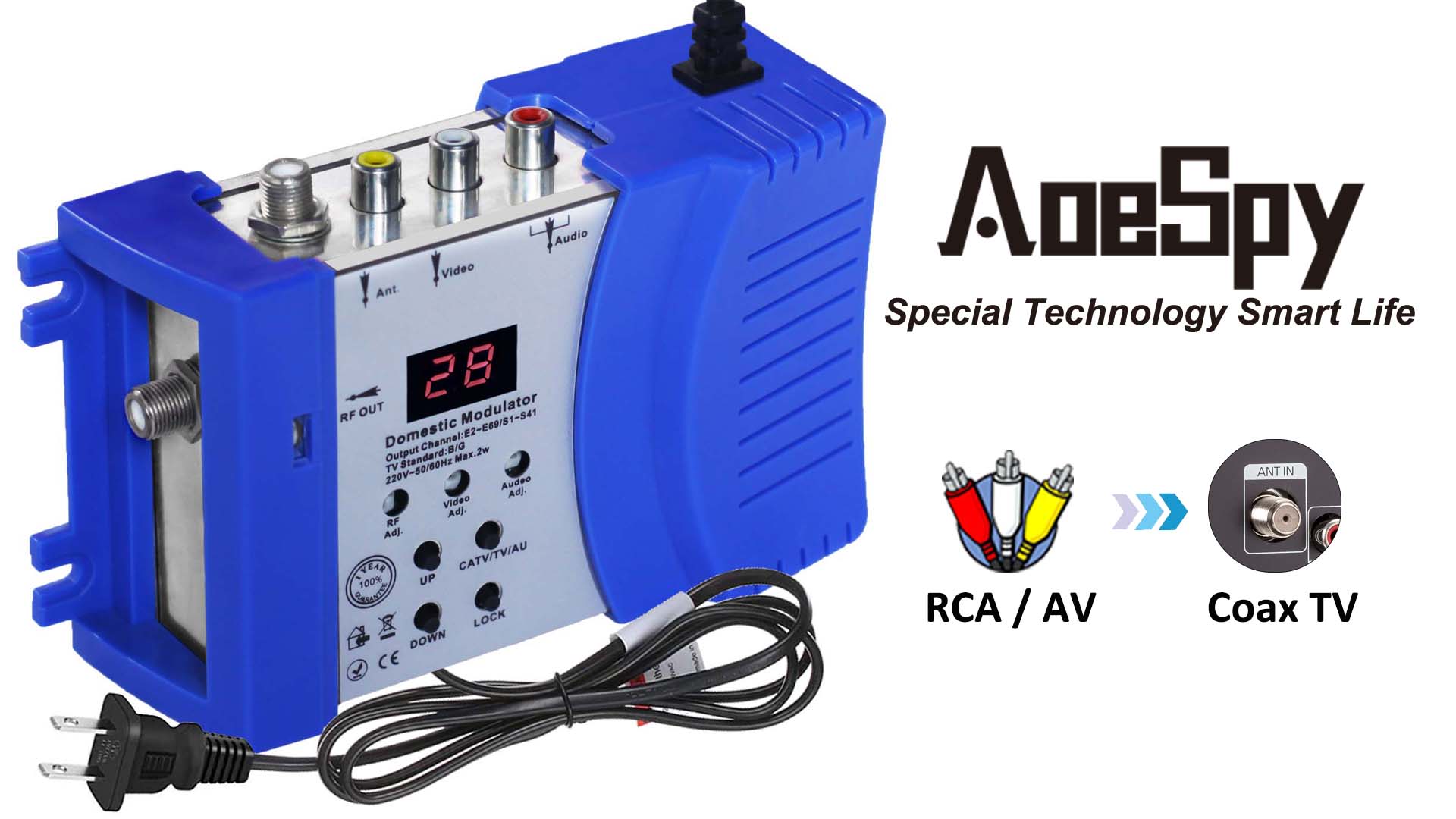 Watch RF Modulator RCA Coax Converter VHF UHF Demodulator for CATV on ...