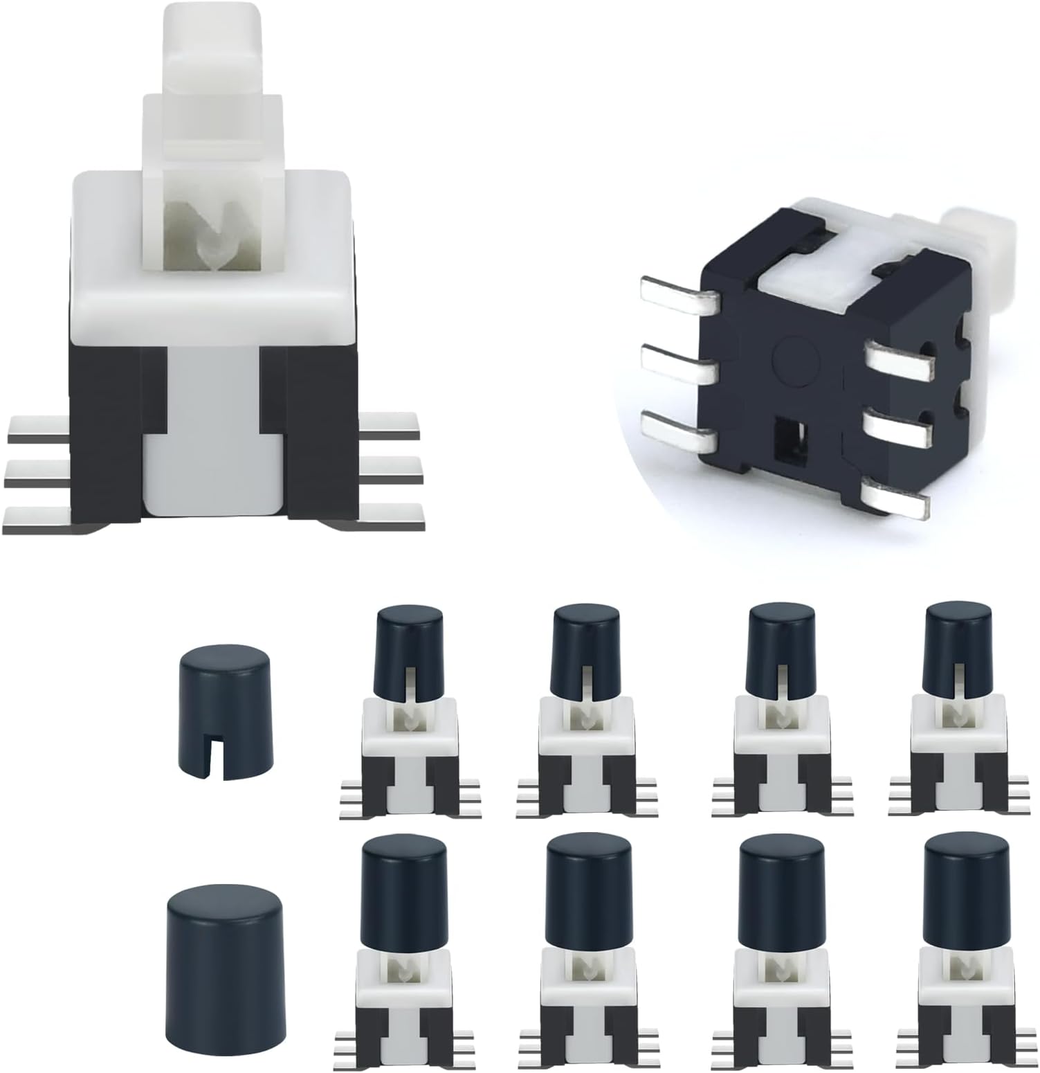 uxcell Push Button Switch 4PDT 12 Pin 1 Position Self-Locking Black ...