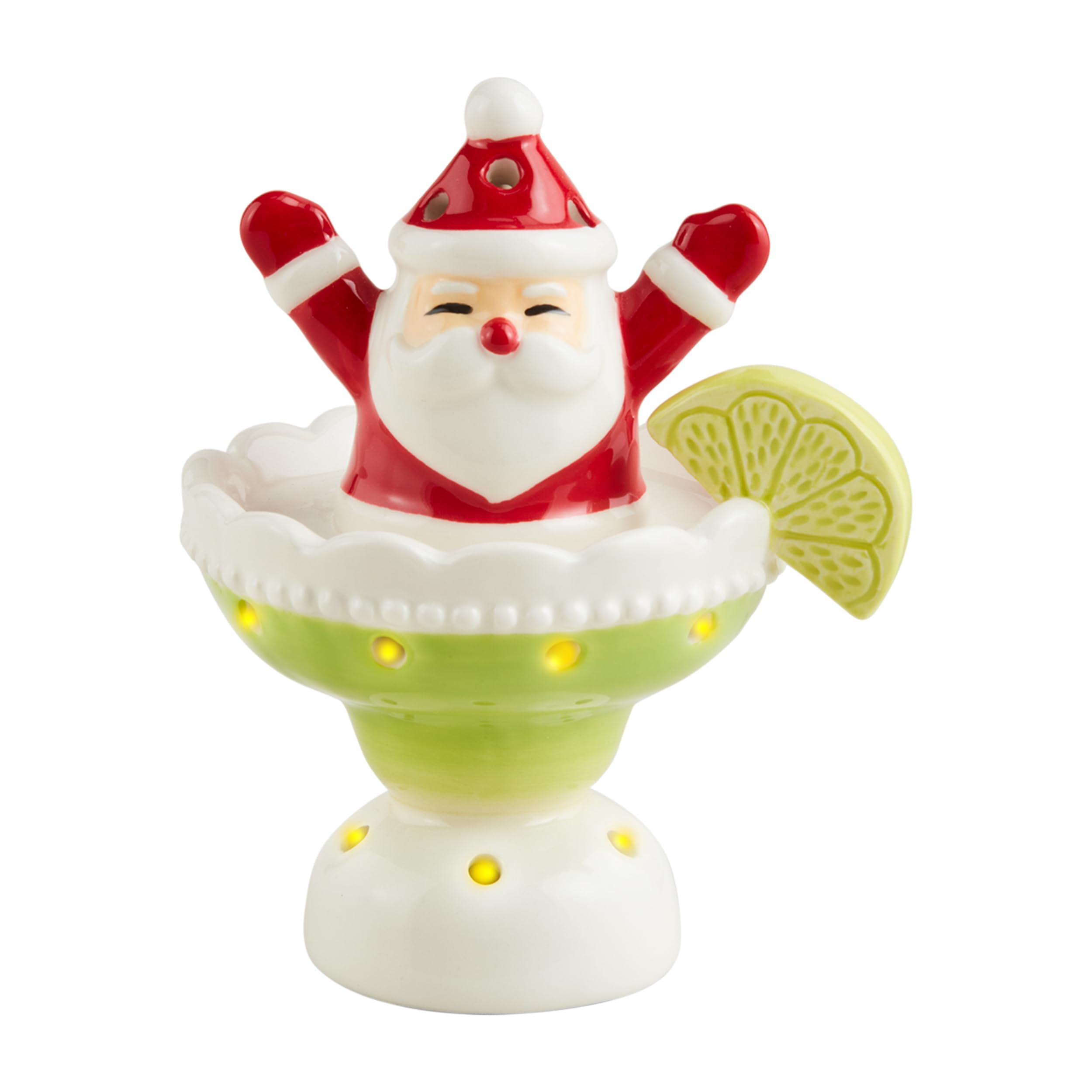 Amazon.com: Mud Pie Santa Marg Light Up Table SITTERS, Green : Home ...