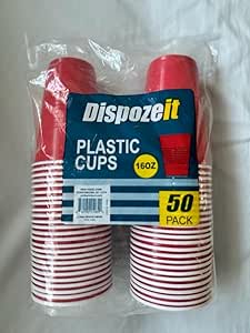 Amazon.com: DISPOZEIT DISPOZIT PLASTIC CUP 16 OZ 50CT RED, PP36146 ...