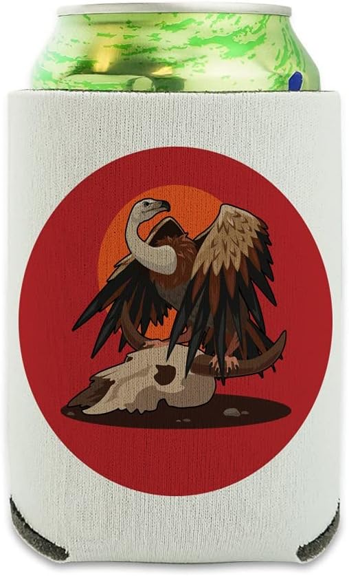 Amazon.com: Vulture on a Bull Skull Can Cooler - Drink Sleeve Hugger ...
