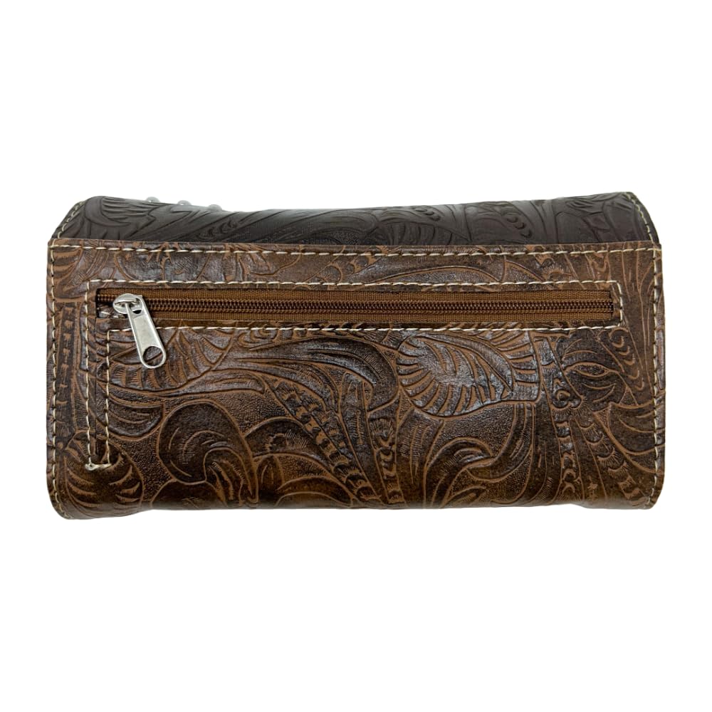 Snapklik.com : Lucazzi Western Native American Tooled Leather Wallet