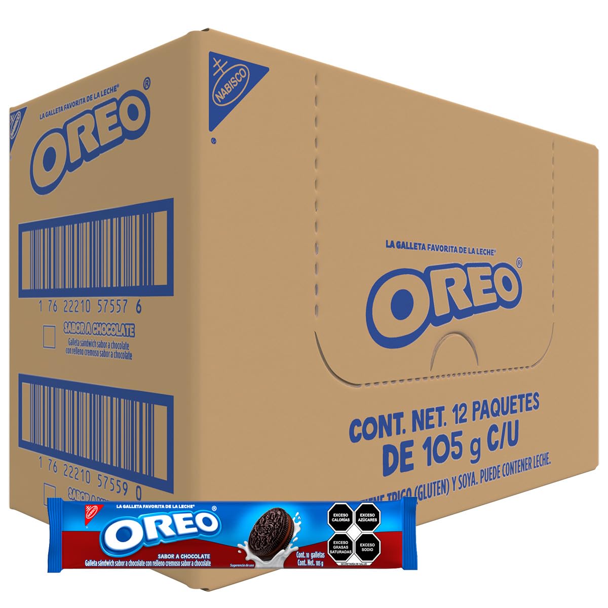 Oreo Galletas Sabor a Chocolate con Relleno con Sabor Chocolate, 12 ...