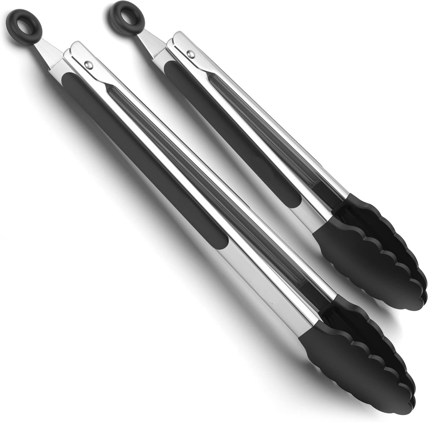 Kitchen Silicone Tongs 9 and 12 Inches | Stainless Steel Handle with ...