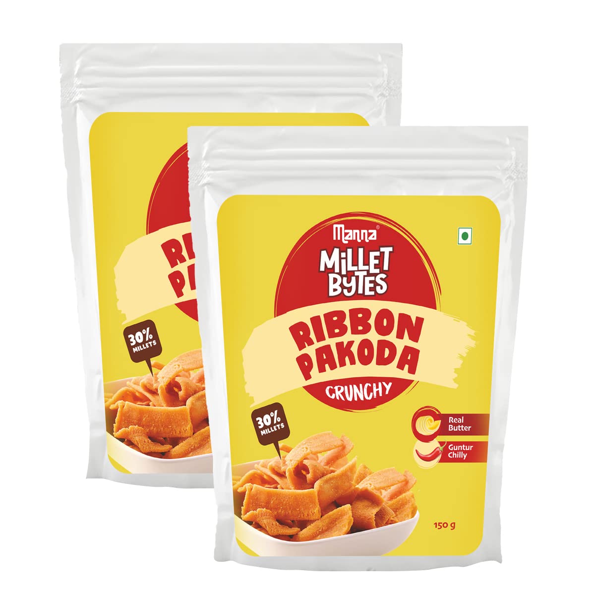Manna Millet Bytes Ribbon Pakoda Snack Spicy Murruku Fingers Pakkavada ...