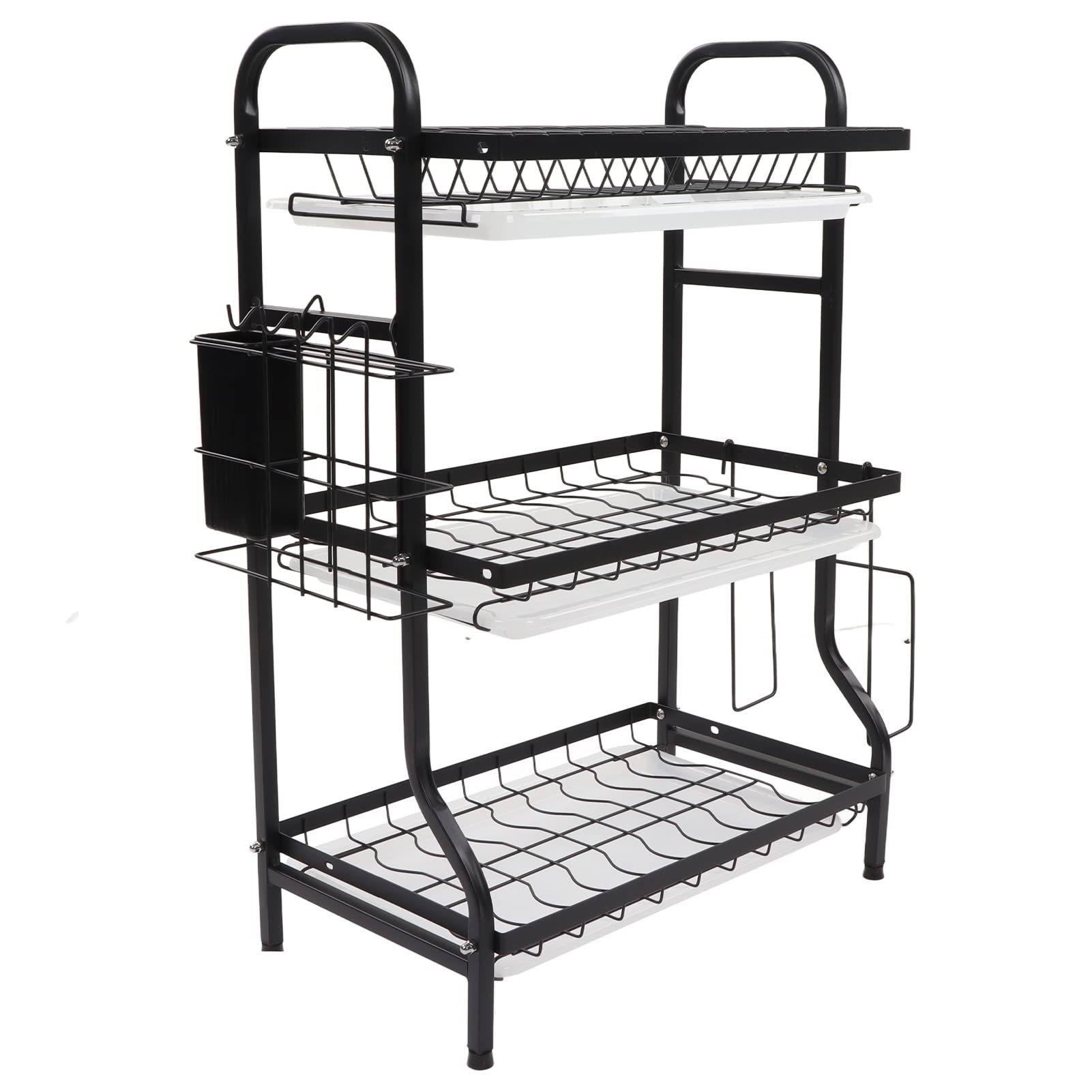 Amazon.com - UPQRSG Dish Drying Rack, Black 3 Tier Dish Rack with ...