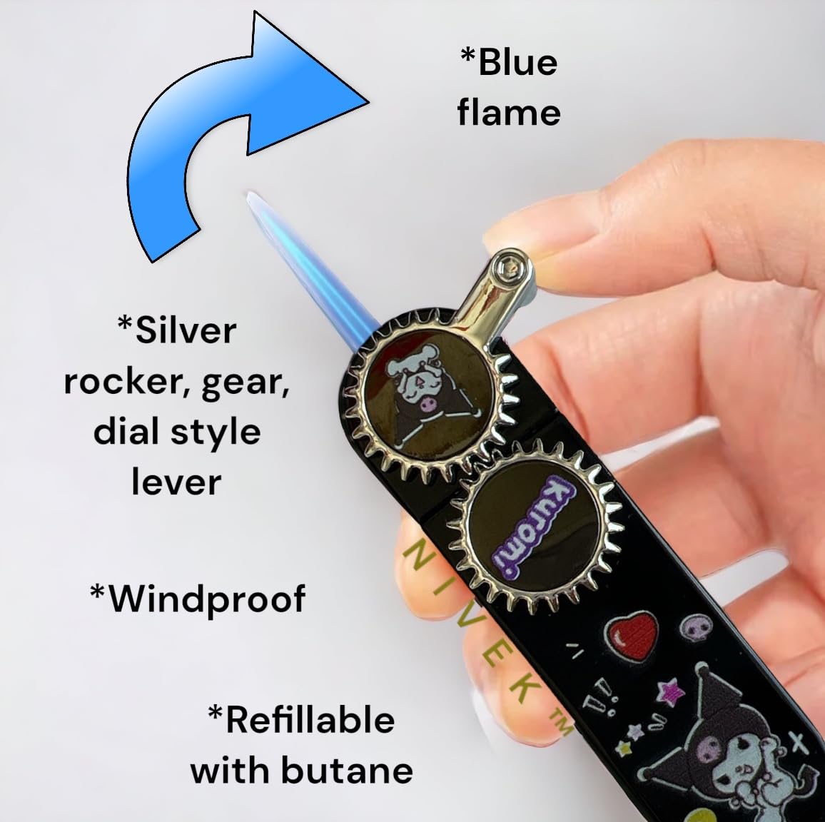 Snapklik.com : NIVEK Rocker Arm Lighter Gear Dial Lighter Kitty KT Cat ...