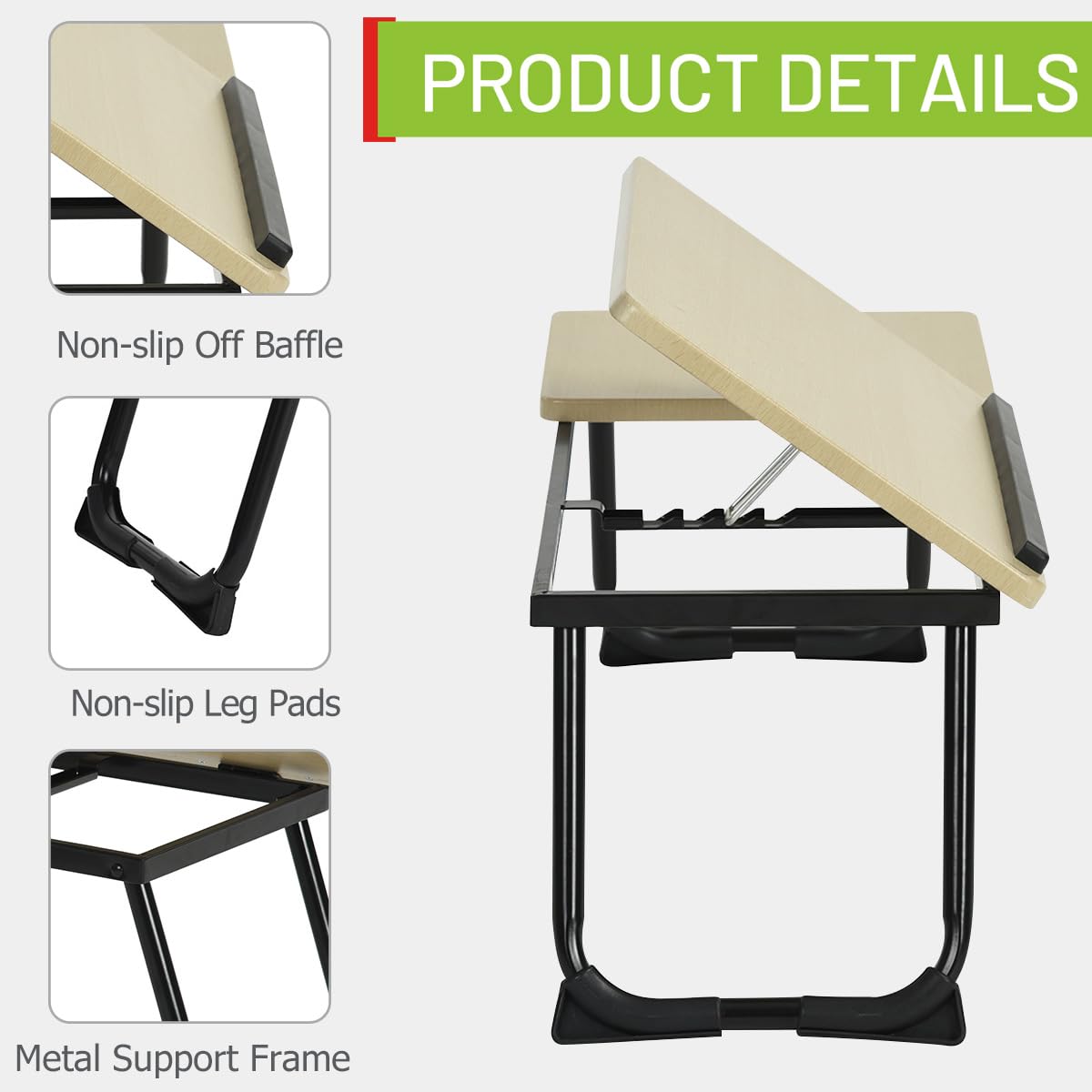 FurnitureR Lap Desk, Portable Lap Desk Bed Tray for Laptop Bed Couch ...