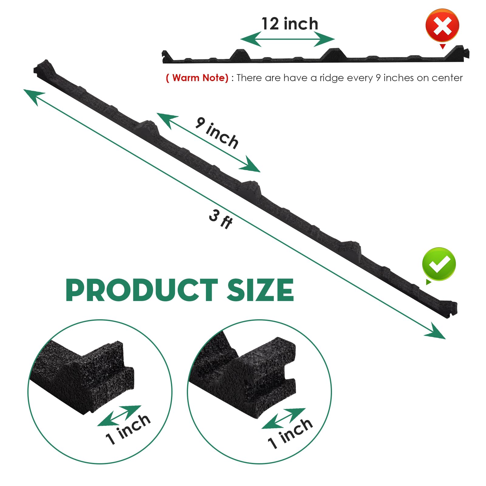 Snapklik.com : R Panel Metal Roof Foam Closure Strips 9" Fits For Metal ...