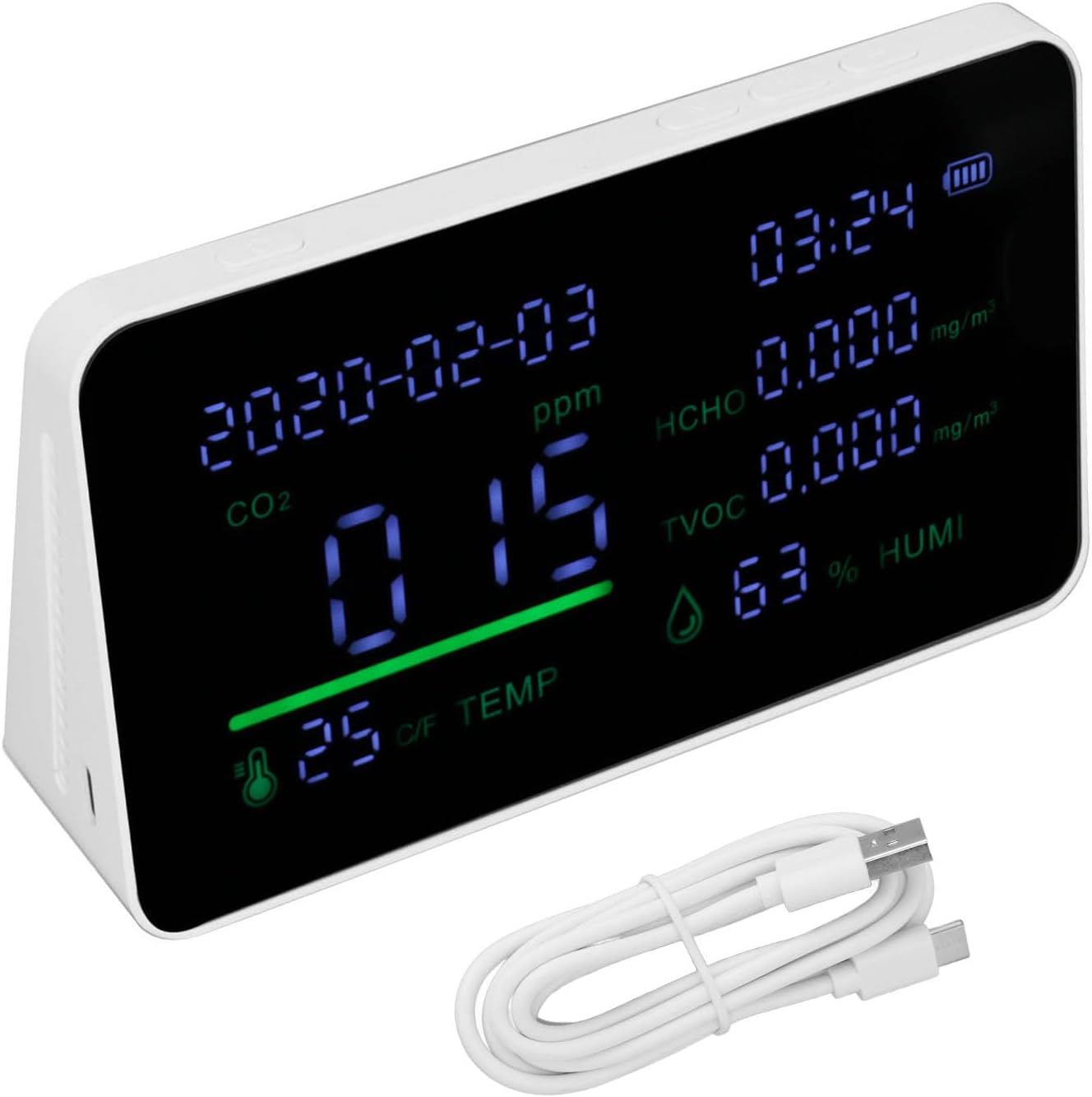 Amazon.com: Temperature Humidity CO2 Monitor, Indoor Air Quality ...