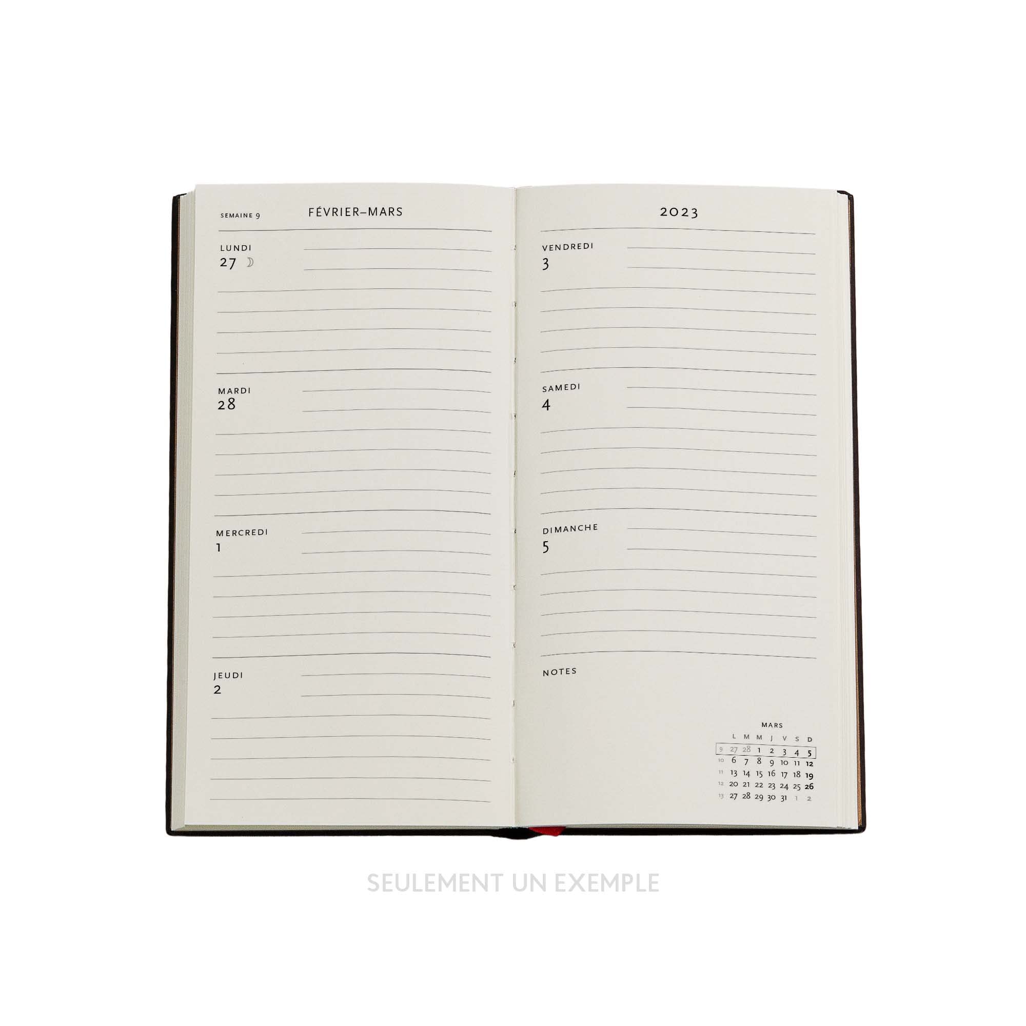 Paperblanks Slim Horizontal Diary 2023 1 Week on 2 Pages + 1 Wooden ...