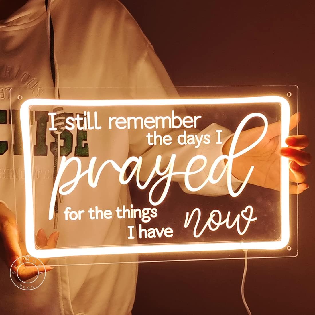 SYLHOME Pray Led Neon Light Sign I Still Remember The Day I Prayed for ...