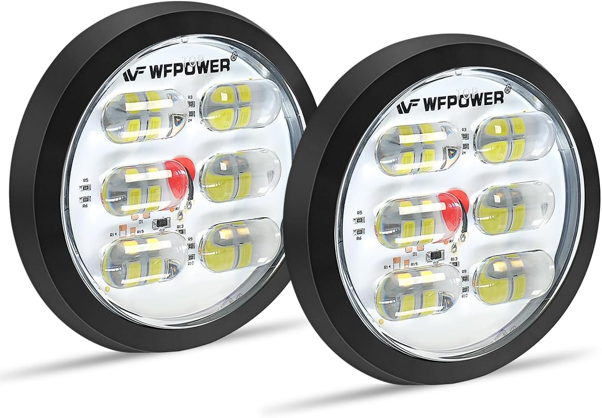 Amazon.com: WFPOWER LED Trailer Tail Light, 2Pcs White 4" Round Super ...