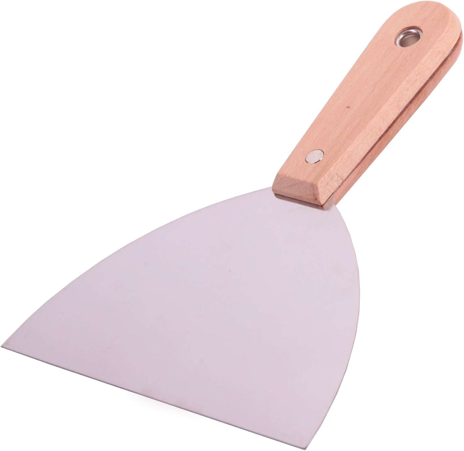 6" Wooden Handle Wall Scraper with Stainless Steel Blade Strips Paint ...