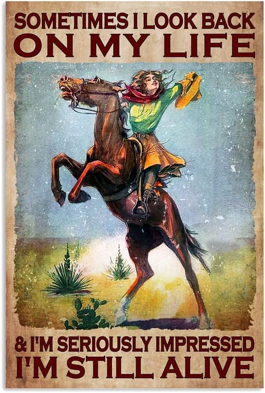 Amazon.com: Metal Plate Tin Sign Sometimes I Look Back On My Life And I ...
